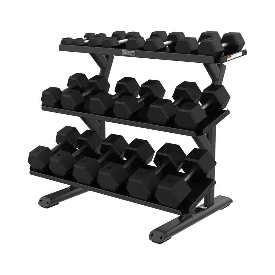 Precor Vitality Series 3-Tier, 10-Pair, Flat Tray Dumbbell Rack (VBR 6804)